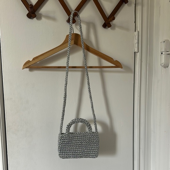 J. Crew | Bags | J Crew Silver Macrame Purse | Poshmark